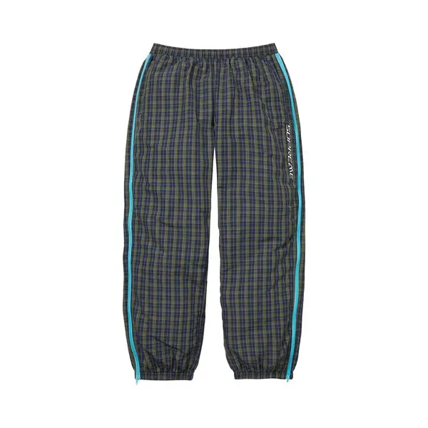 Supreme Plaid Warm Up Pant - Blue