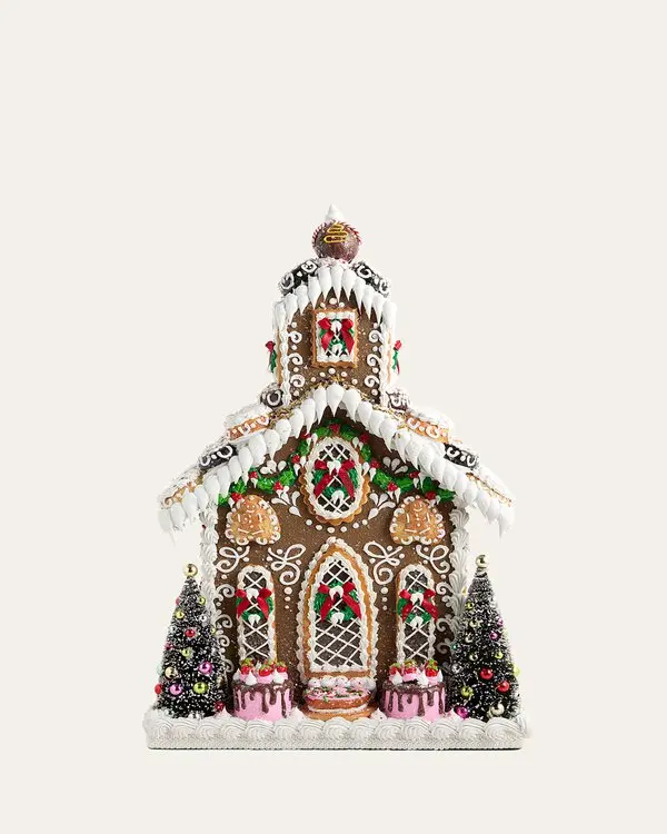 SWEET SAVANNAH Gingerbread Church Tabletop Decoration