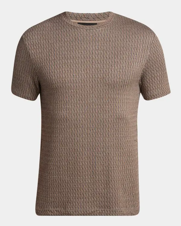 Giorgio Armani Box-jacquard Viscose Stretch Crewneck T-shirt - Multi