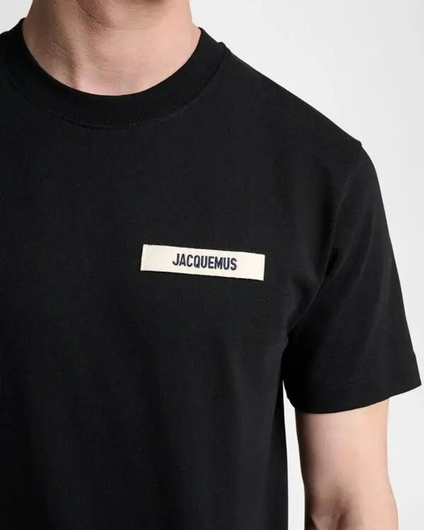 Jacquemus Apos;s Grosgrain Logo Crewneck T-shirt - Black