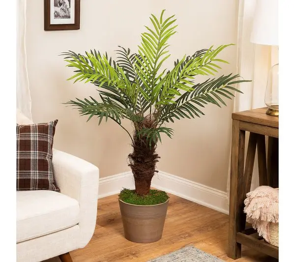 NORTHLIGHT Tropical Artificial Phoenix Palm Pot Ed Tree 47