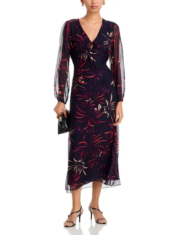 LA FEE MARABOUTEE Printed V-neck Dress