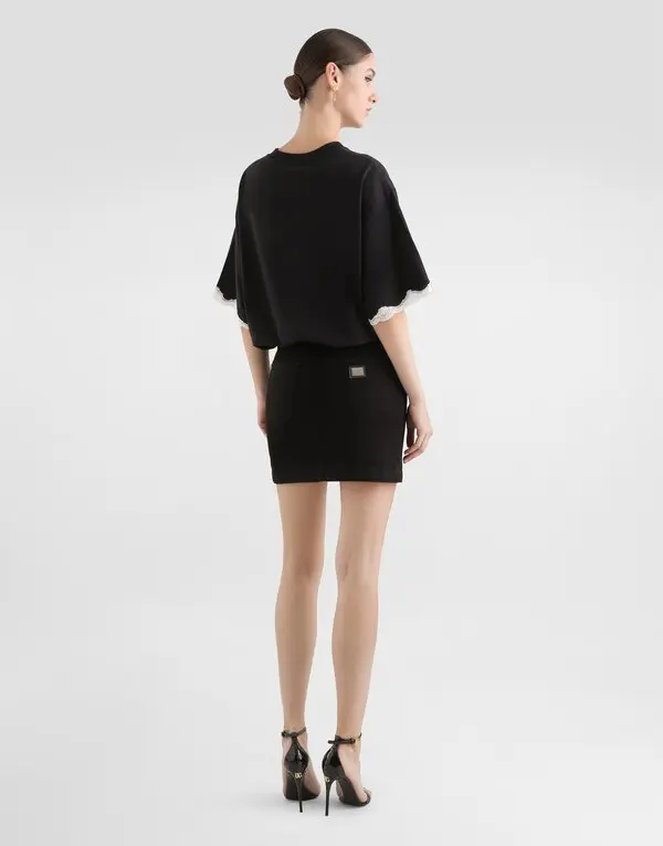Dolce & Gabbana Jersey T-shirt With Embroidery And Lace