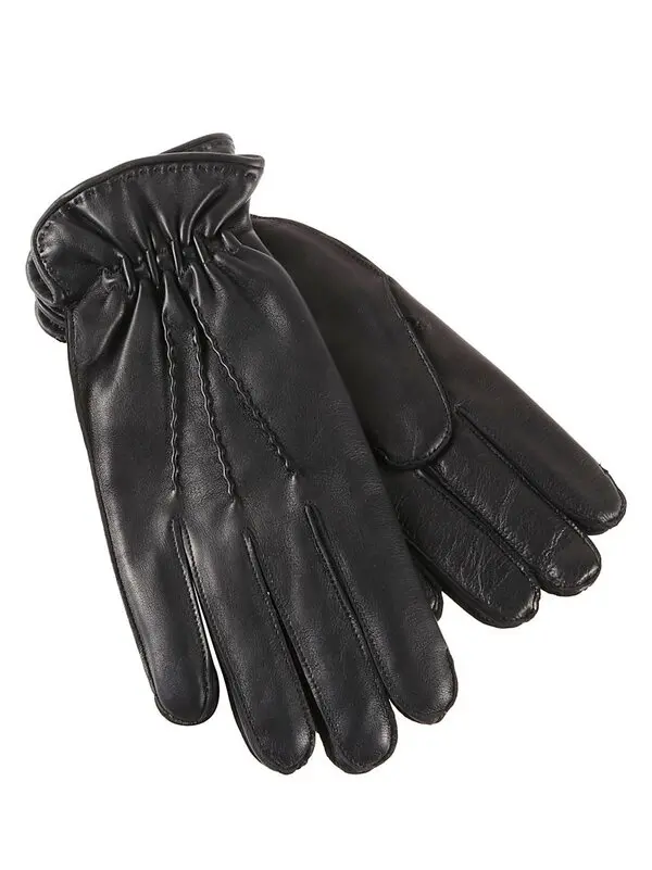 ORTIGNI Nappa Flake Leather Gloves - Black