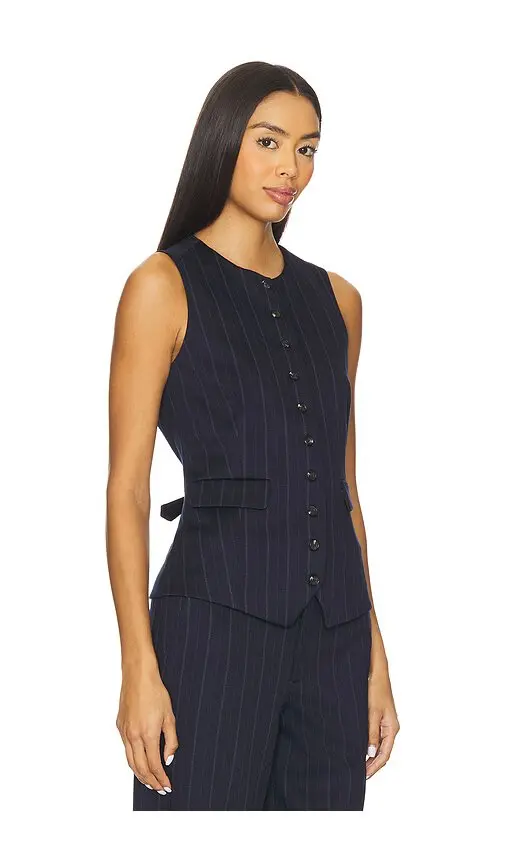 Rag & Bone Irina Ponte Long Vest - Navy Multi
