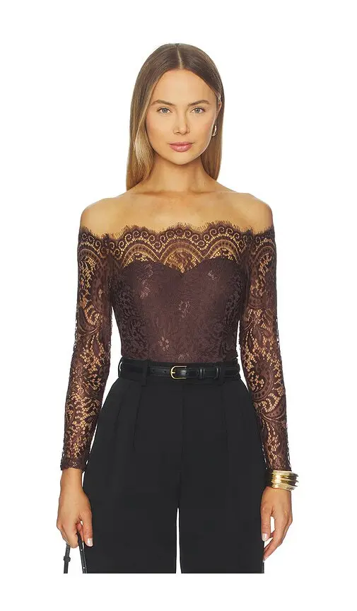 Superdown Rivka Off Shoulder Bodysuit - Brown