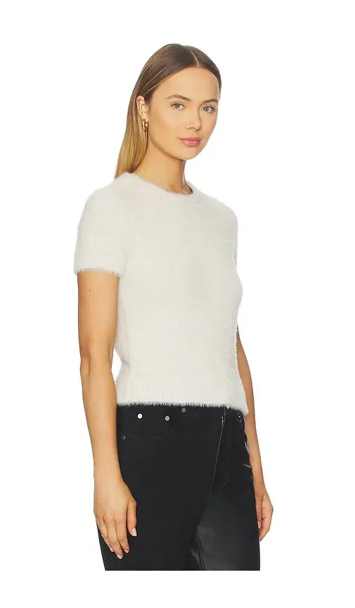 Helmut Lang Eyelash Knit Cropped Tee - Ivory