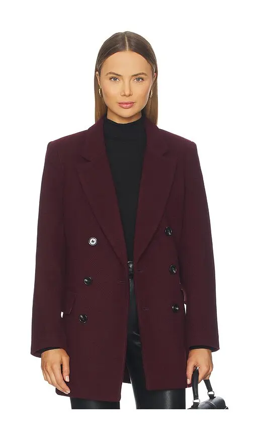 PISTOLA Emory Short Double Breasted Wool Coat