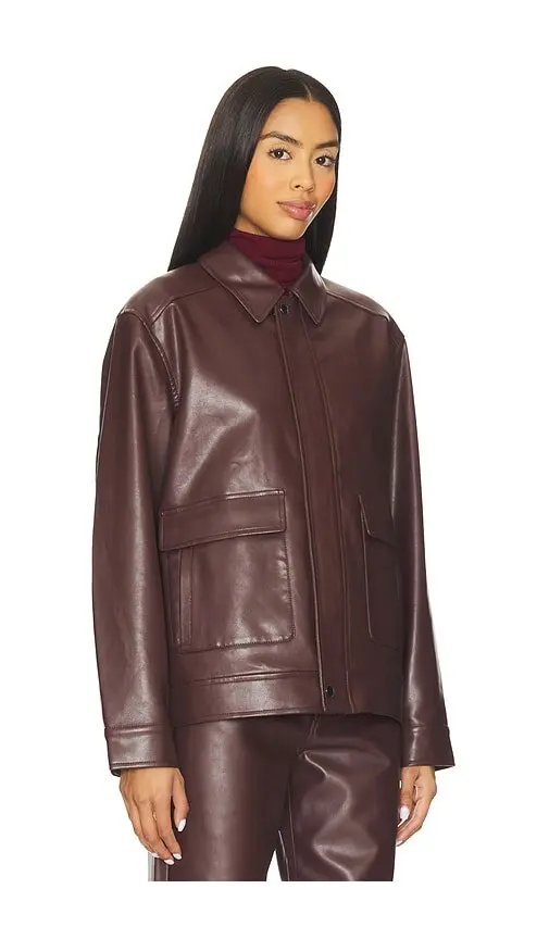 PISTOLA Valerie Faux Leather Bomber Jacket