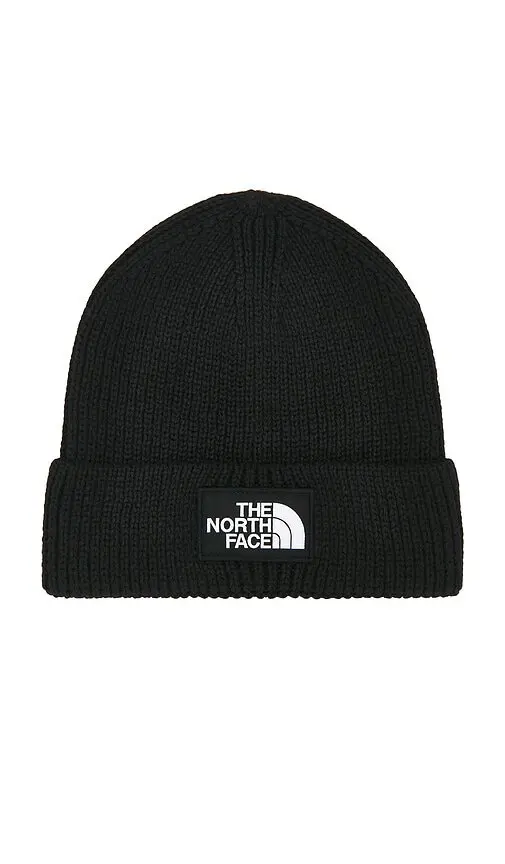 The North Face Logo Box Cuffed Beanie - Black