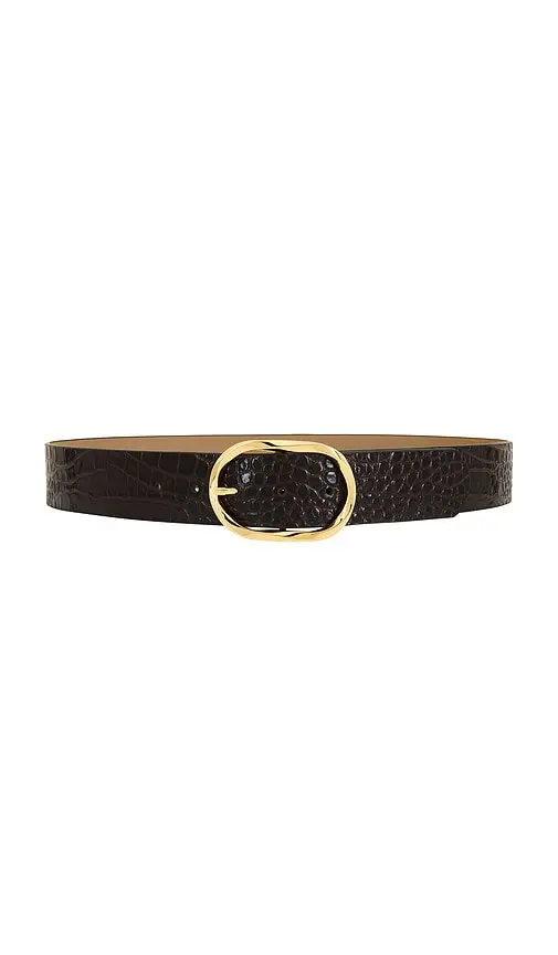B-low The Belt Kyra Croco Leather Belt - Chocolate & Gold