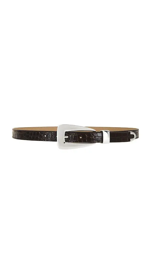 B-low The Belt Briar Croco Belt - Chocolate & Silver