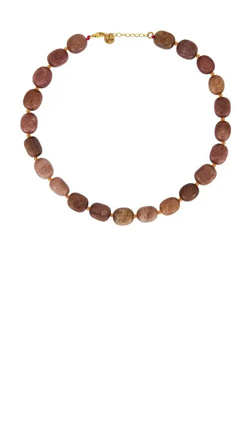 Maison Irem Cherry Quartz Beaded Necklace - Brown