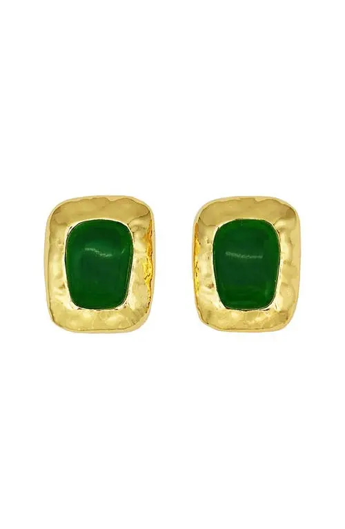 PETIT MOMENTS Giovana Stud Earrings - Gold/green