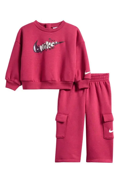 Nike Essential Sweatshirt And Cargo Pants Set - Sweet Beet