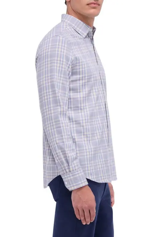 Bugatchi Karl Shaped Fit Plaid Performance Button-up Shirt