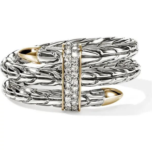 John Hardy Triple Spear Flex Ring - Silver And Gold