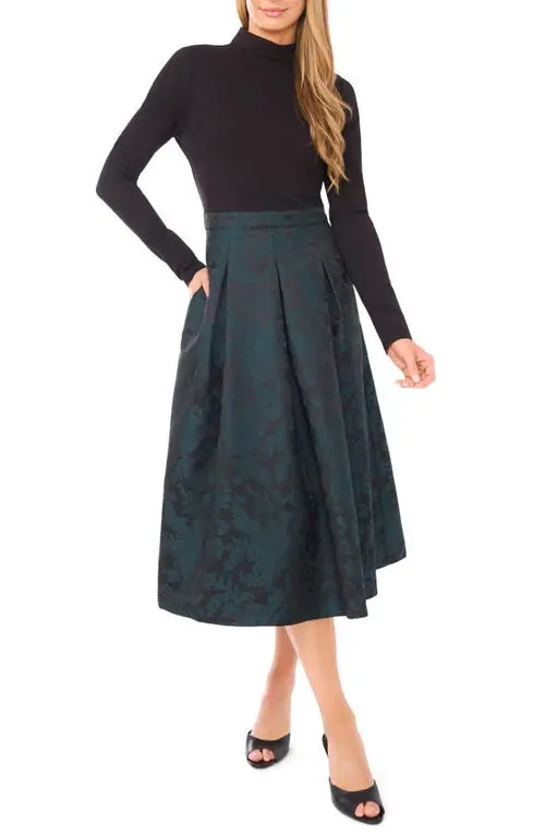 Ted Baker London Long Sleeve Mixed Media Dress - Rain Forest