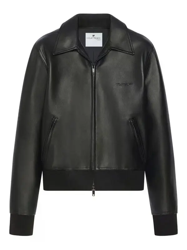COURREGES Zip-up Leather Jacket