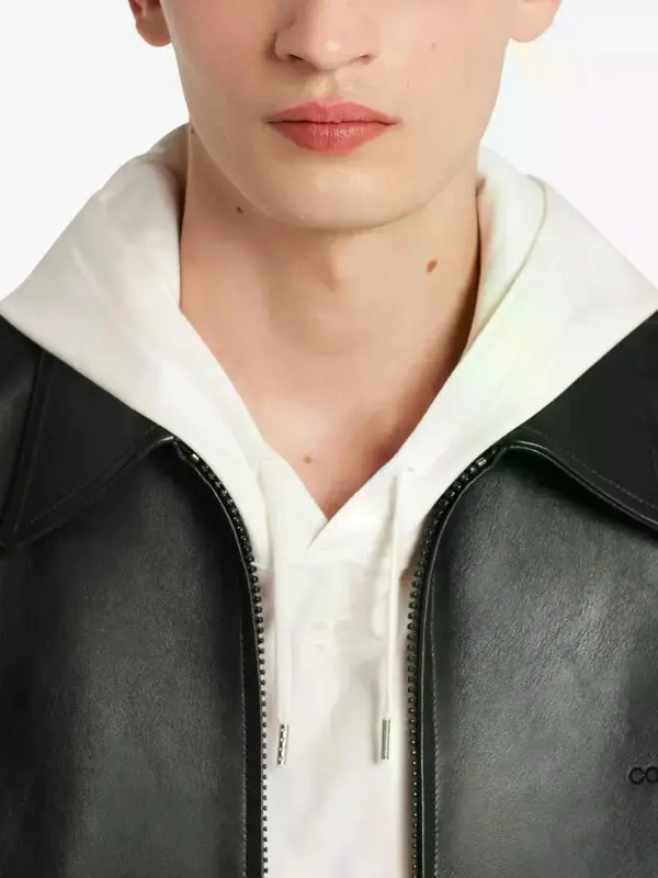 COURREGES Zip-up Leather Jacket