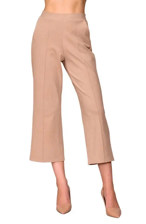MELLODAY Knit Pintuck Ankle Pants - H Mocha