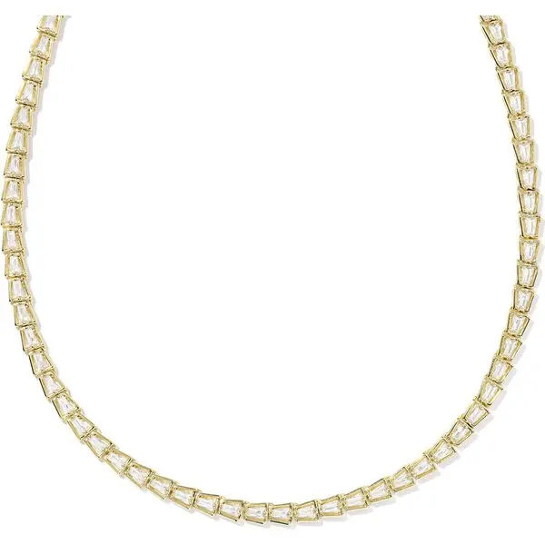 Kendra Scott Bella Cubic Zirconia Tennis Necklace - Gold White Cubic Zirconia