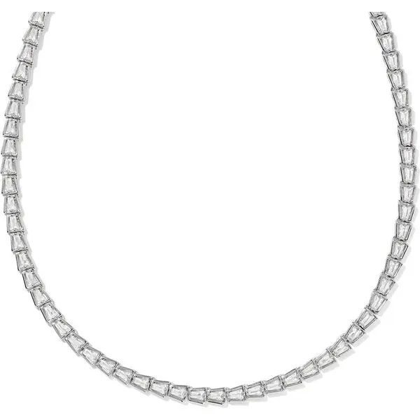 Kendra Scott Bella Cubic Zirconia Tennis Necklace - Silver White Cubic Zirconia