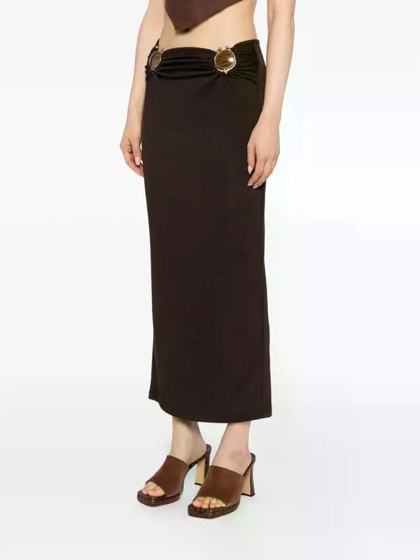 Christopher Esber Mineral-stone Ruched Maxi Skirt