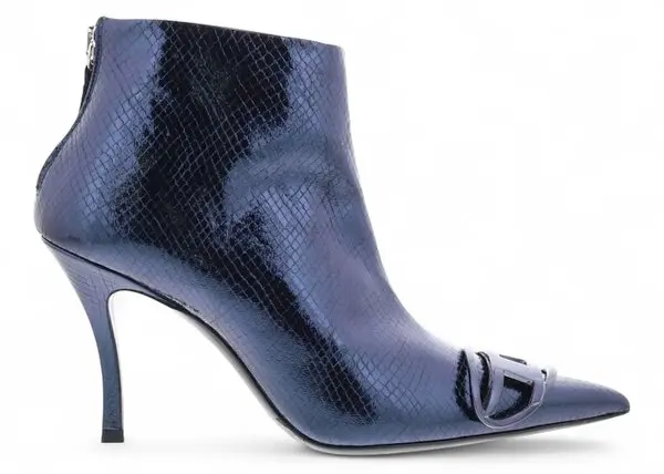 DIESEL Dvenus Ankle Boots With Snakeskin Effect - Indigo