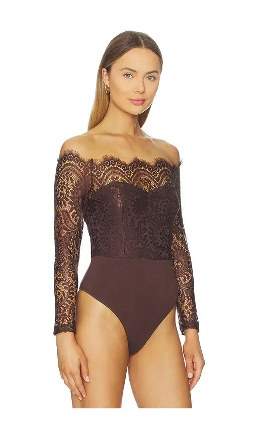 Superdown Rivka Off Shoulder Bodysuit - Brown
