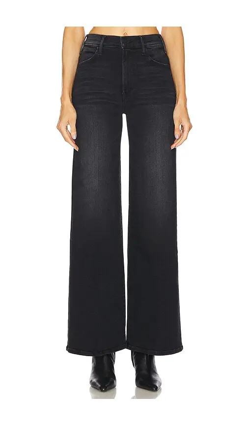 MOTHER Lil' Petite Hustler Roller Sneak Jeans - Black
