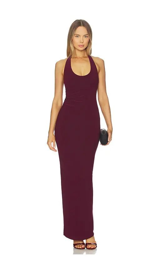 NOOKIE Natalia Halter Maxi Dress - Wine