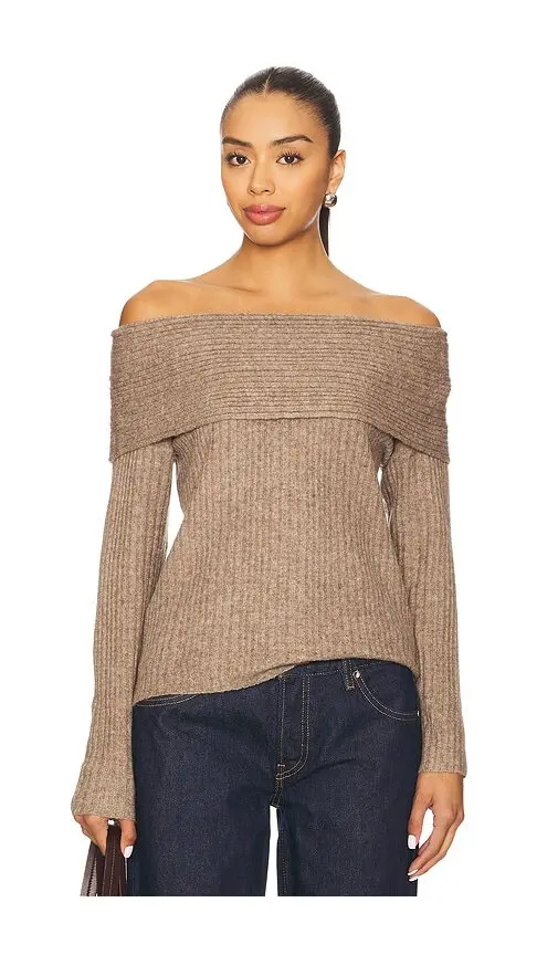 Heartloom Kendra Off-the-shoulder Ribbed Knit Sweater