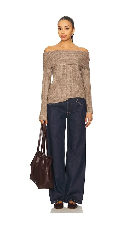 Heartloom Kendra Off-the-shoulder Ribbed Knit Sweater