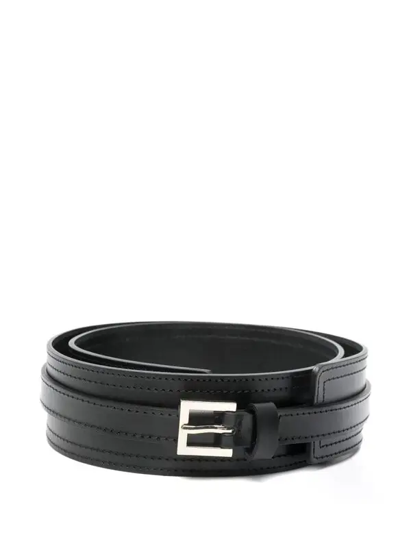 Lorena Antoniazzi Stitched Buckle Belt - Black