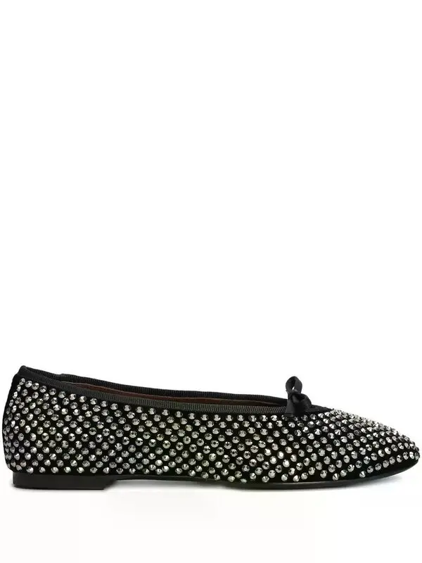 Lola Cruz Crystal-embellished Ballet Flats - Black