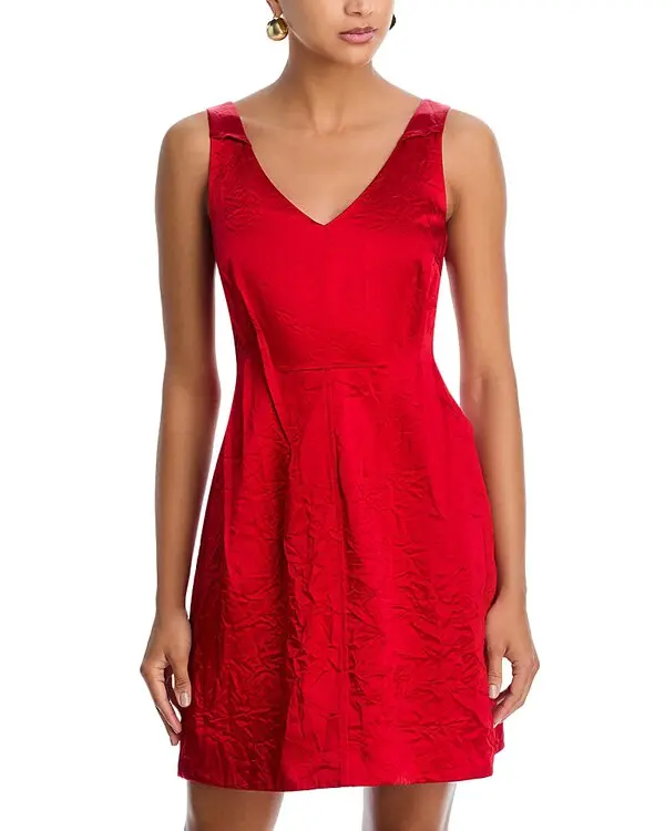 JASON WU Crushed Satin V-neck Dress