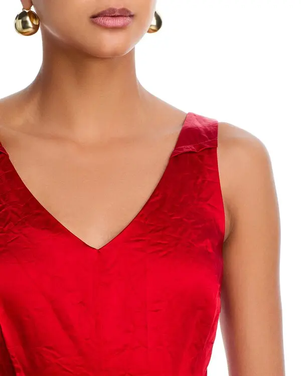 JASON WU Crushed Satin V-neck Dress