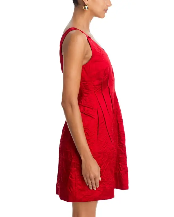 Jason Wu Crushed Satin V-Neck Dress In Red - 70% Off | Editorialist
