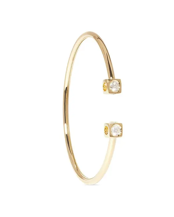 DINH VAN 18k Yellow Le Cube Diamant Diamond Wire Cuff Bracelet - Gold