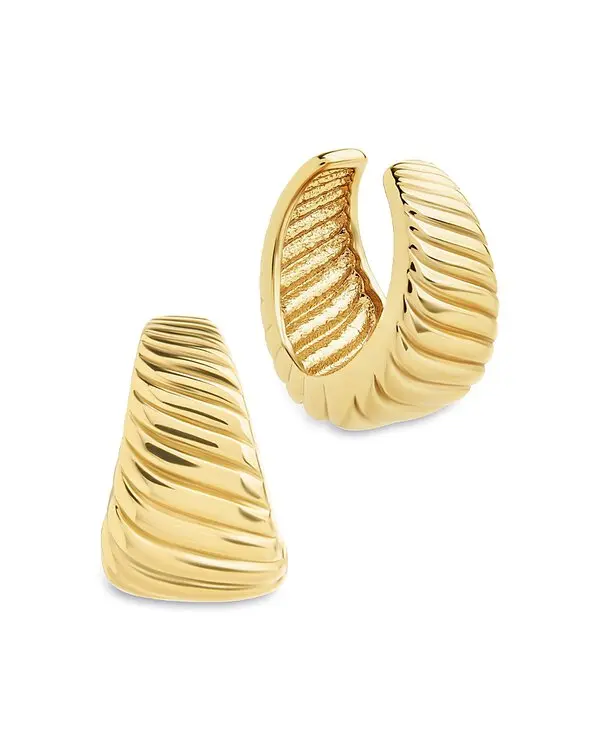 Sterling Forever Beth Twisted Ear Cuffs - Gold