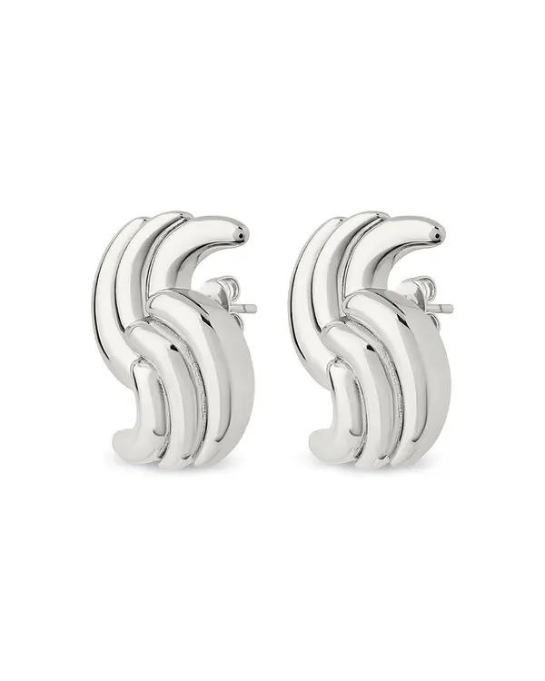 Sterling Forever Leni Twist Stud Earrings - Silver