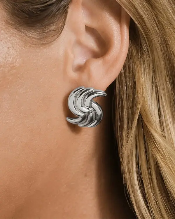 Sterling Forever Leni Twist Stud Earrings - Silver