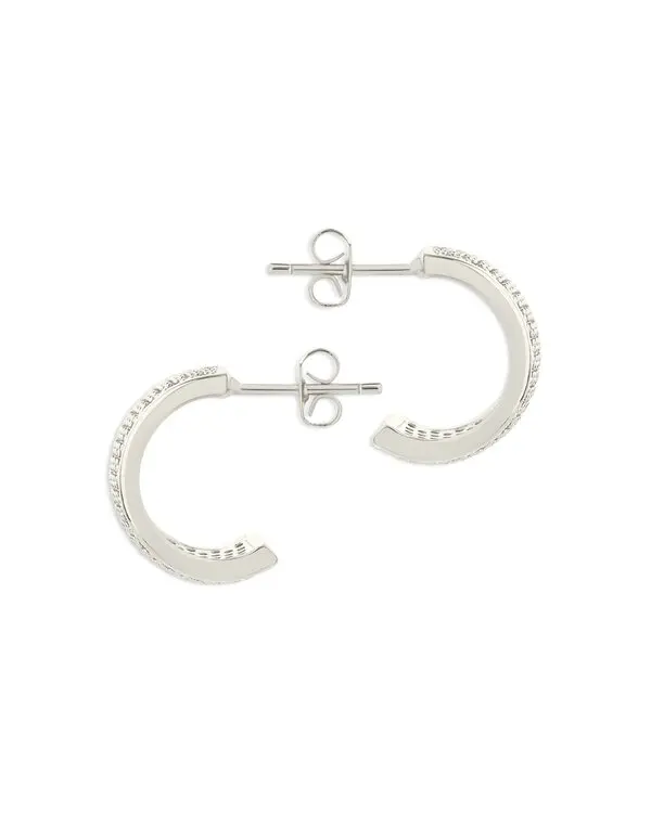 Sterling Forever Simone Pave Curved Stud Earrings - Silver