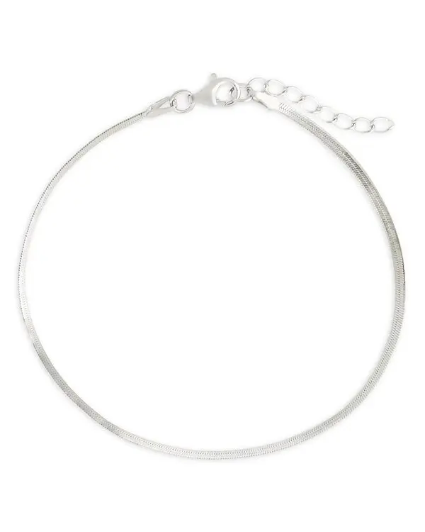 Sterling Forever Herringbone Chain Bracelet - Silver