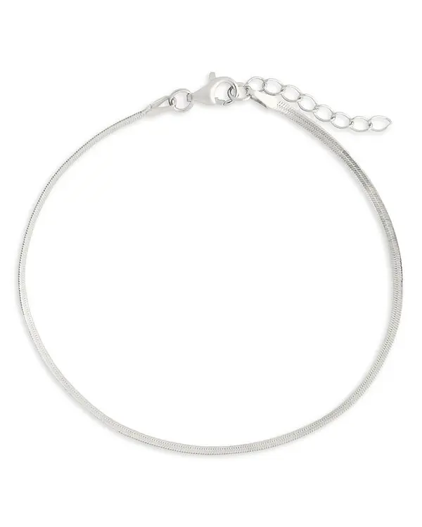 Sterling Forever Herringbone Chain Bracelet - Silver