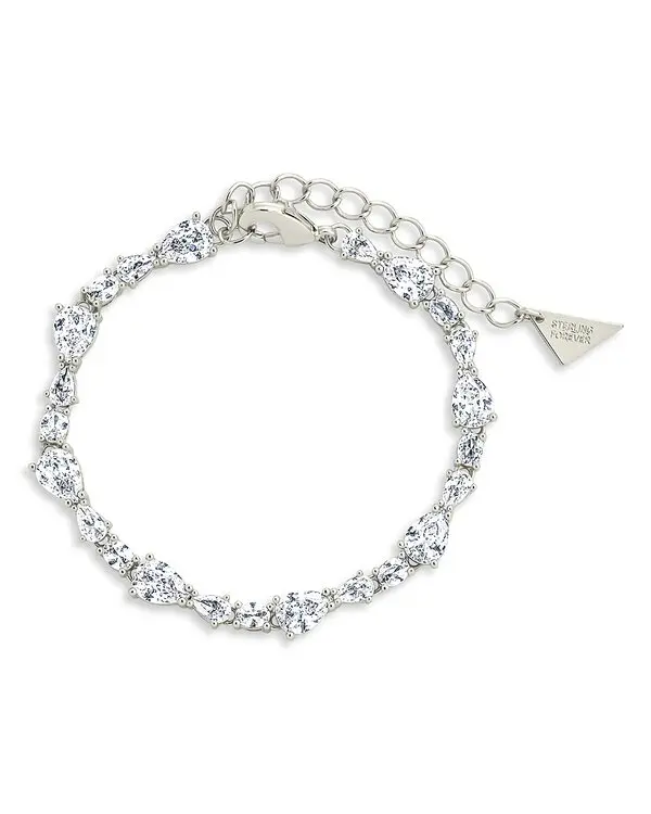 Sterling Forever Wyatt Cubic Zirconia Tennis Bracelet - Silver