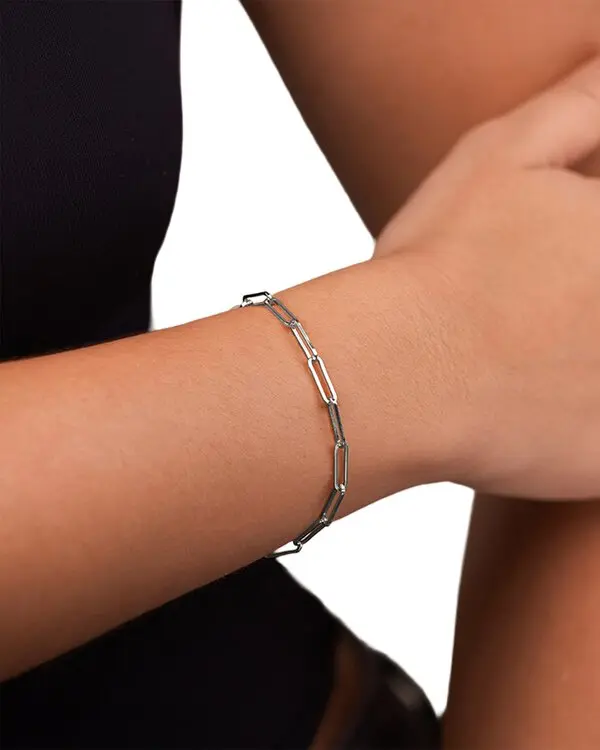 Sterling Forever Paperclip Chain Bracelet