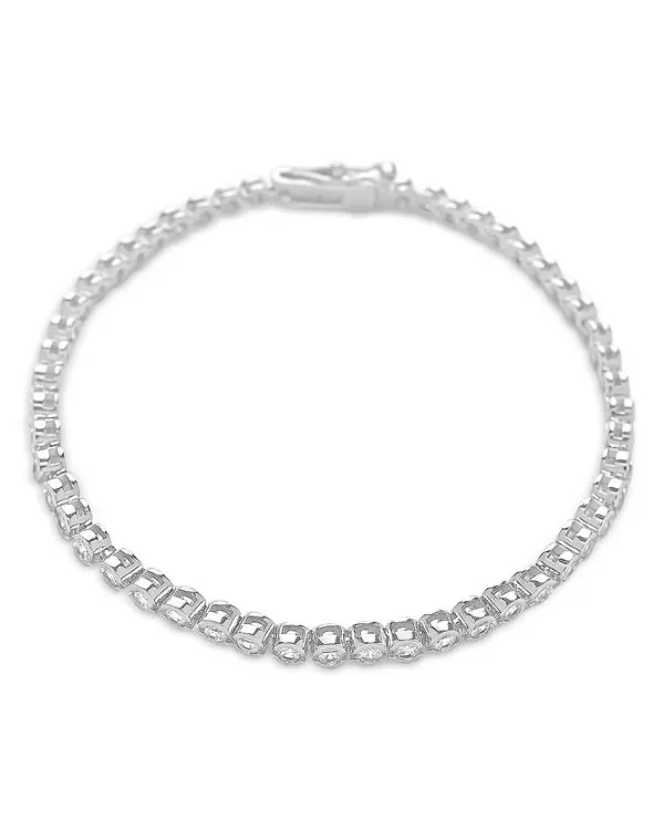 Sterling Forever Cubic Zirconia Bezel Flex Bracelet