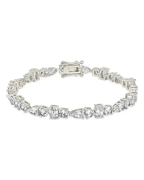 Sterling Forever Billie Cubic Zirconia Flex Bracelet - Silver